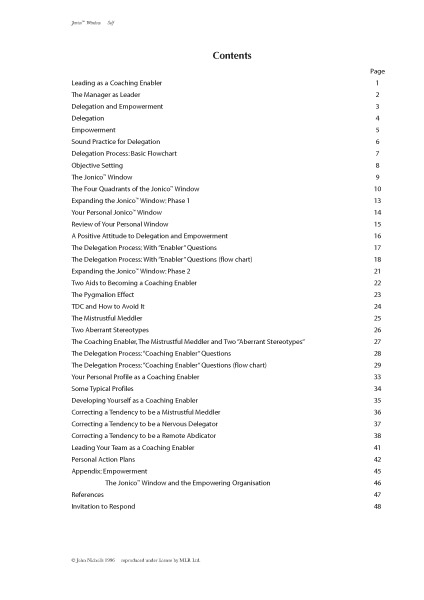 Jonico Window-Self (FREE PDF SAMPLE)| Management Learning Resources