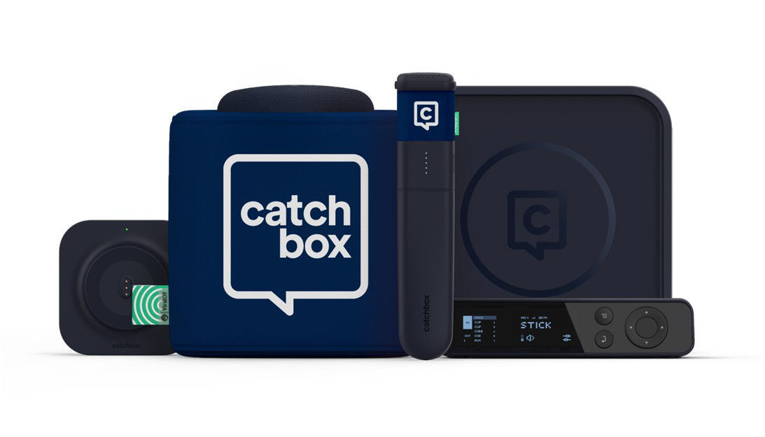 Catchbox Plus System with 2 Channel Hub DSP Receiver with 1 Cube & 1 Stick inc Chargers ...